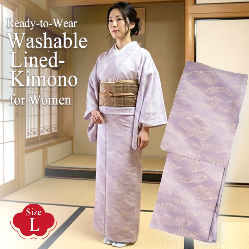 Ready-to-Wear Washable Komon Kimono for Women, Fully Lined Polyester ...