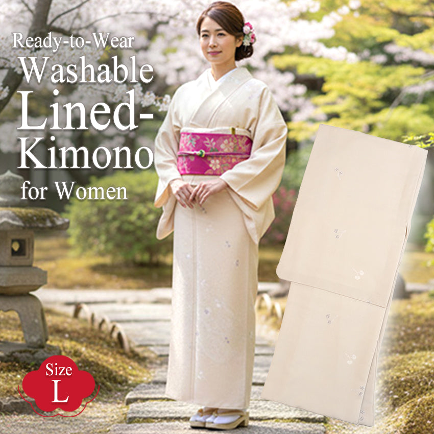 Ready-to-Wear Washable Komon Kimono for Women, Fully Lined Polyester ...