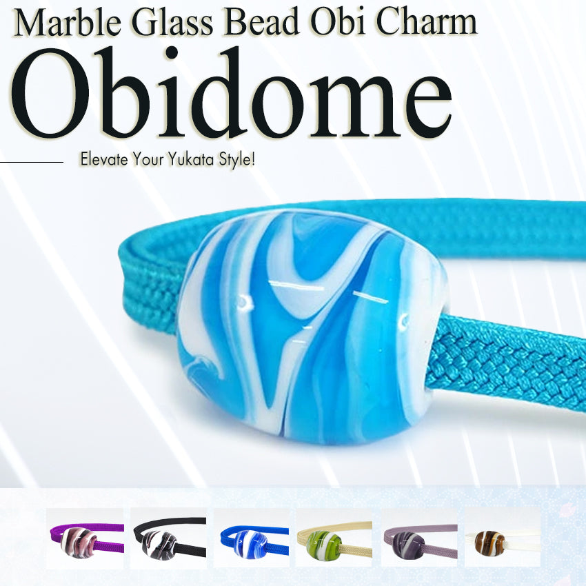 Elegant Obidome(Obi Charm), Marble Glass Bead Obi Charm – Elevate Your ...