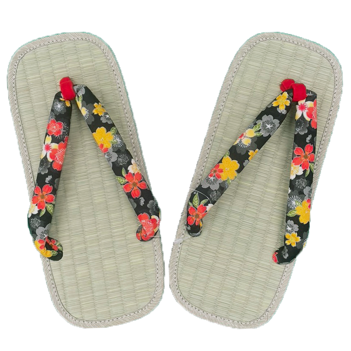 Woman's Tatami setta sandals : Black Flowers – Kyoto Maruhisa USA