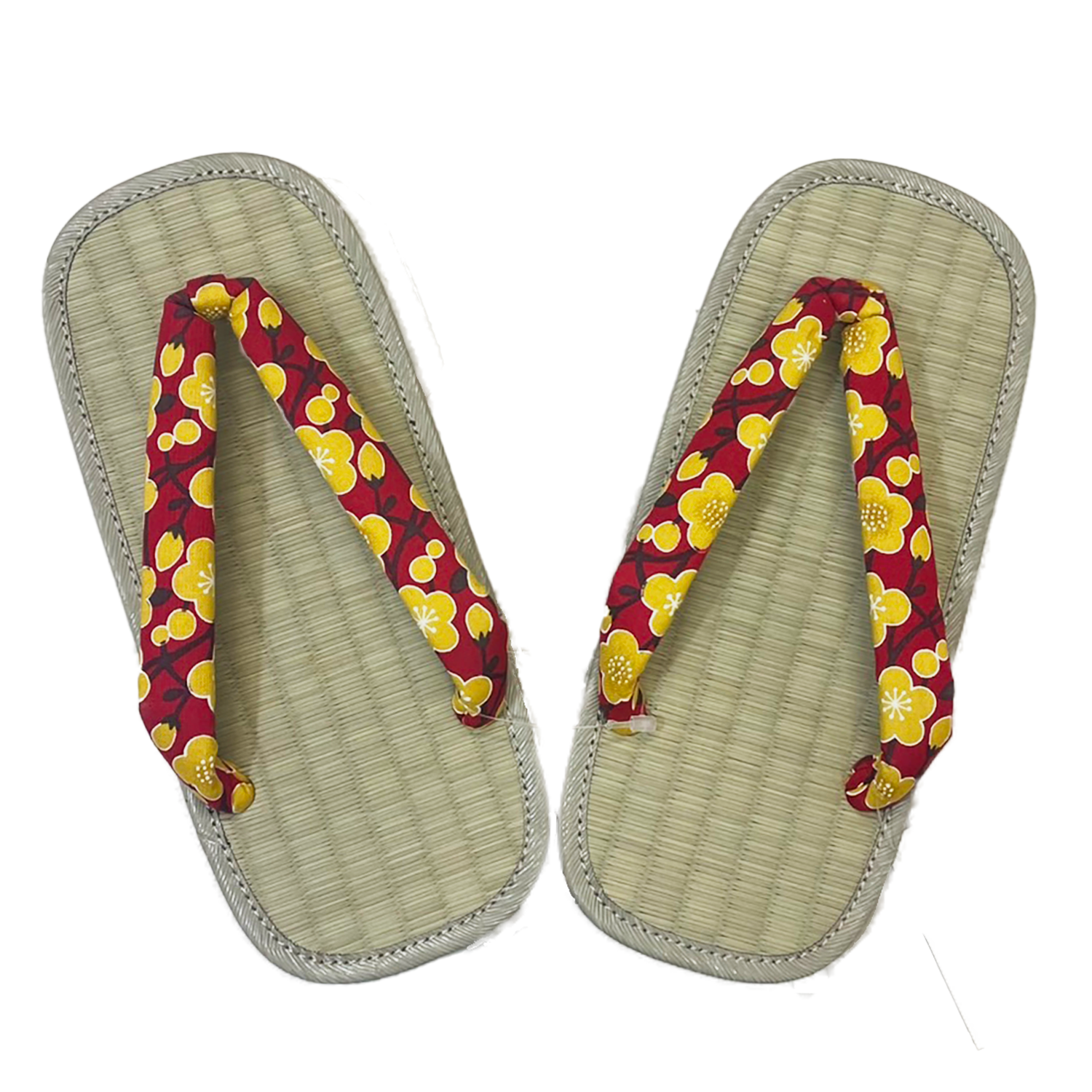 Woman's Tatami setta sandals : Red, Yellow Flowers – Kyoto Maruhisa USA