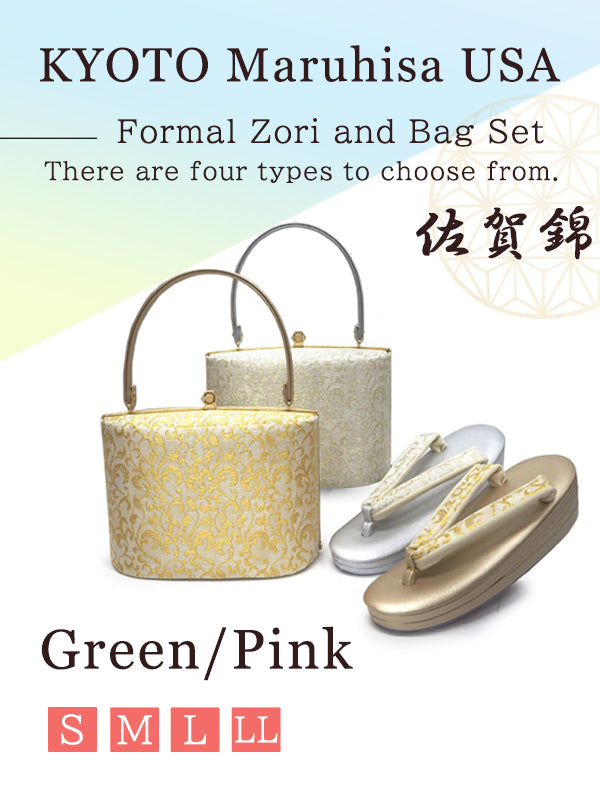 Formal Zori Sandals and Bag Set for TEA ceremony【Gold / Silver】S/M/L/L ...