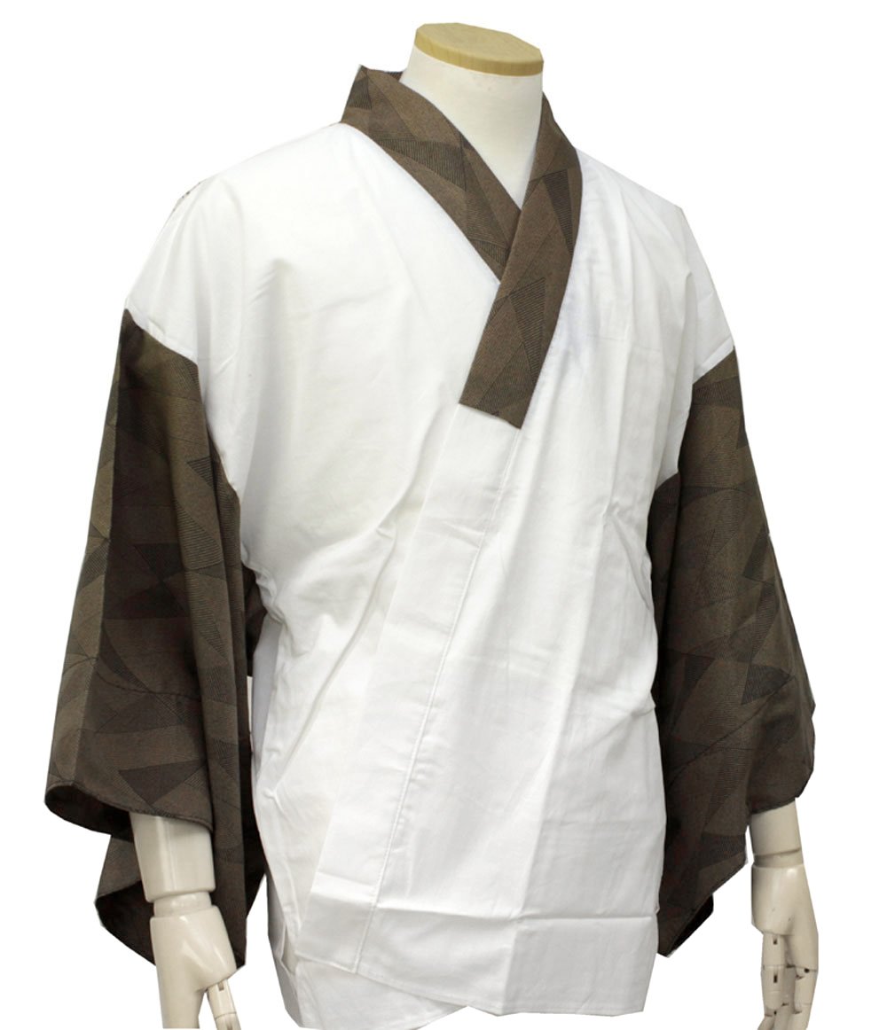 Men's Cotton Hanjuban, Kimono Innerwear- Brown Geometric DANKAN – Kyoto ...