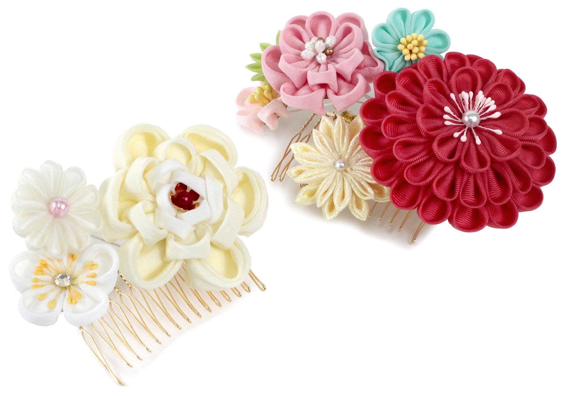 Japanese Kimono Hair Accessory Comb 2 pc Set Flowers – Kyoto Maruhisa USA