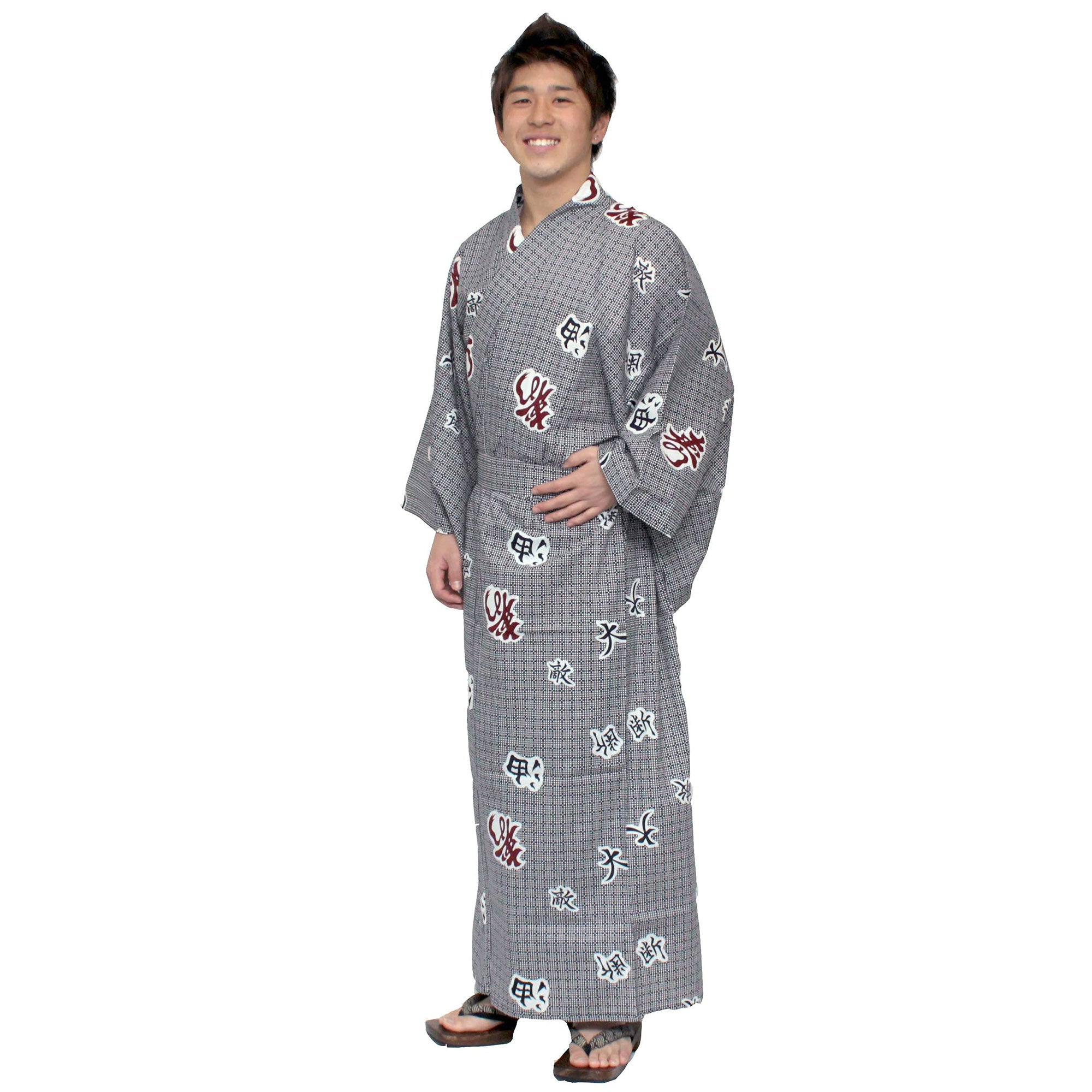Men's Yukata Robe Japanese Summer Kimono - Careless Taboo – Kyoto ...